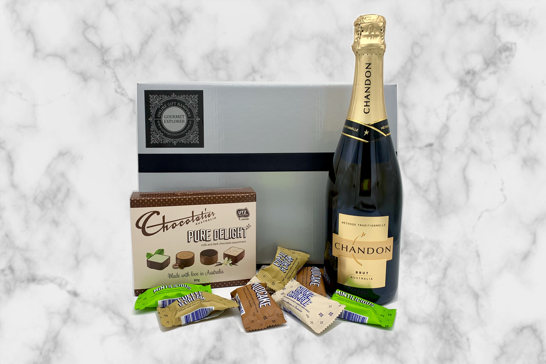 Chandon & Chocolate Hamper – Gourmet Explorer